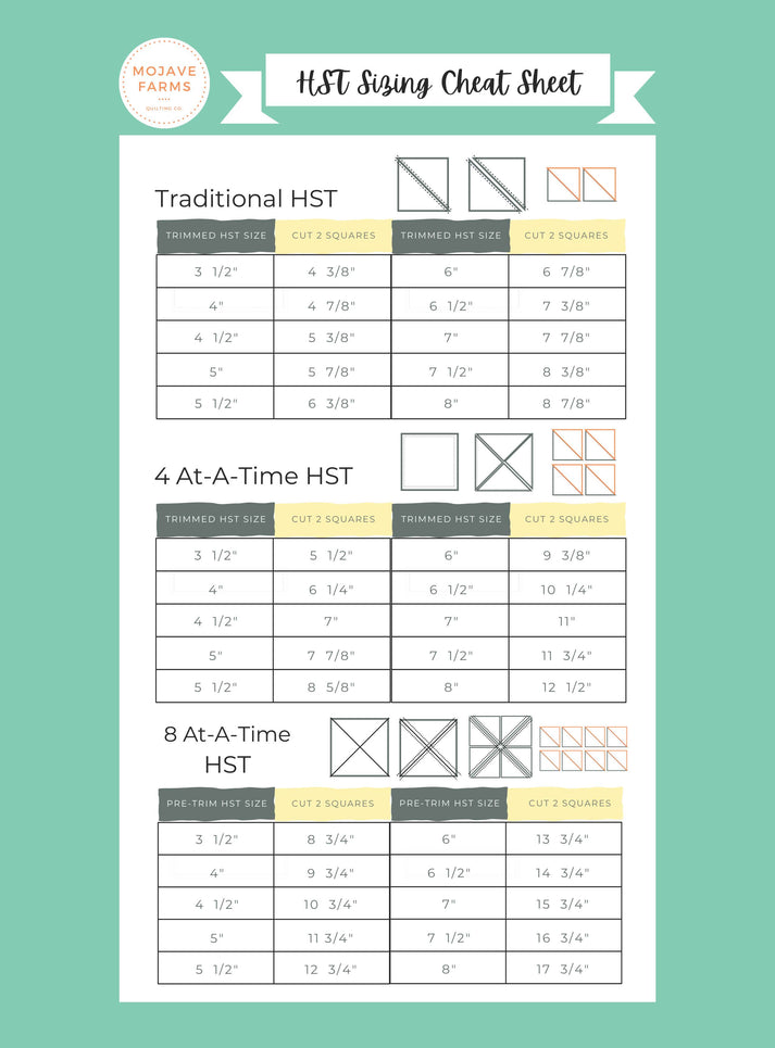 Half Square Triangle Sizing Cheat Sheet- FREE PDF Download – MOJAVE ...