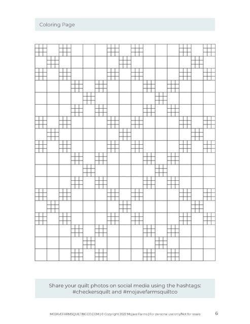 Checkers Quilt Coloring Page – MOJAVE FARMS QUILT CO.