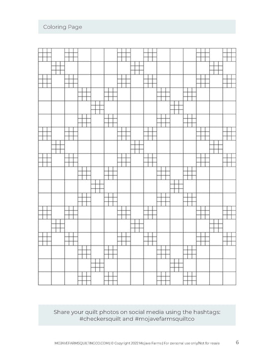 Checkers Quilt Coloring Page – MOJAVE FARMS QUILT CO.