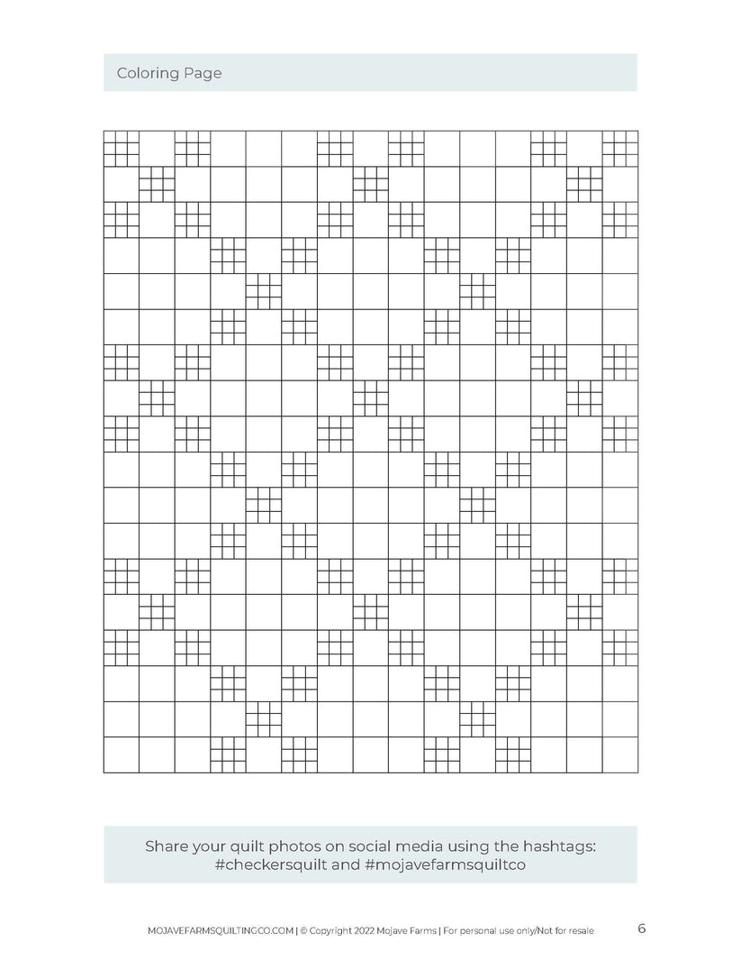 Checkers Quilt Coloring Page – MOJAVE FARMS QUILT CO.
